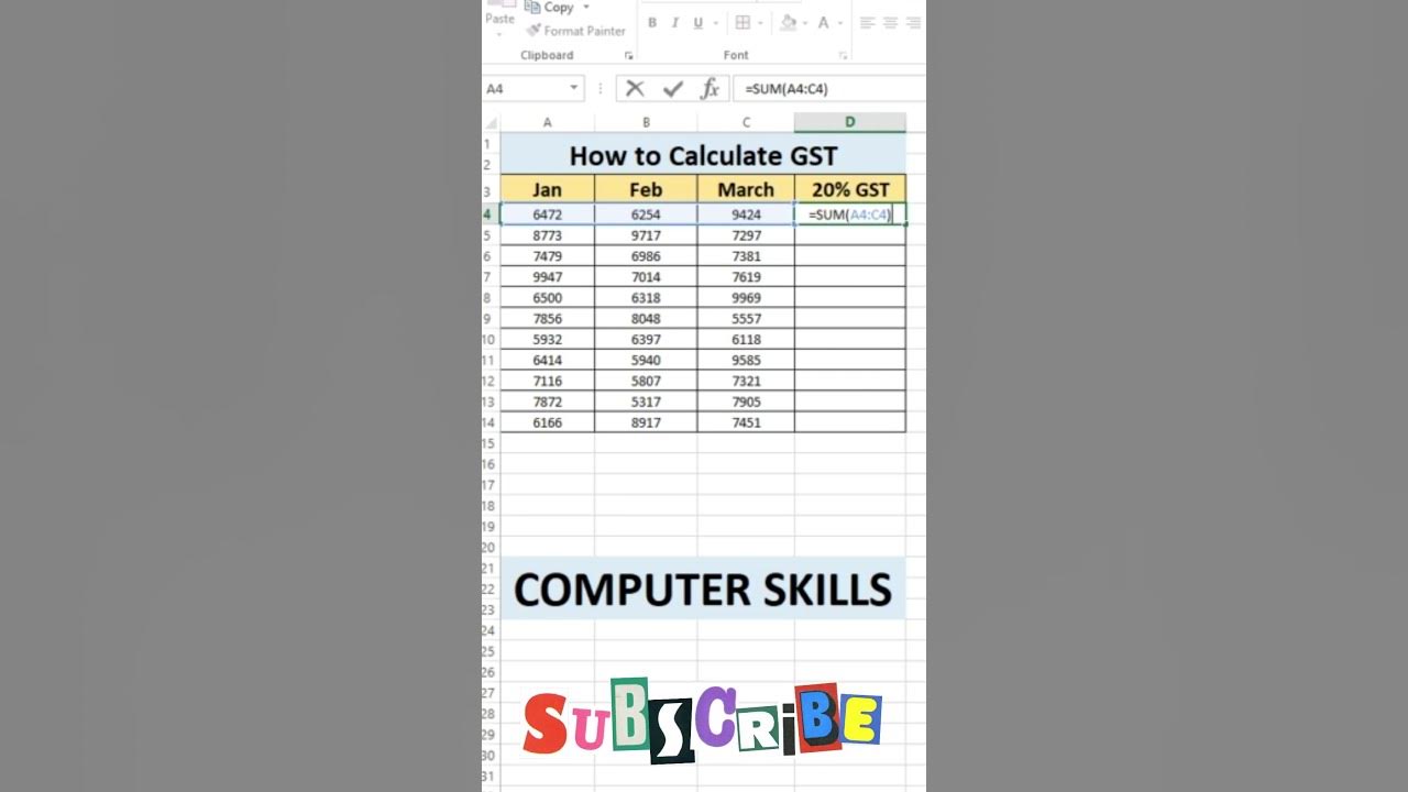 How to Calculate GST in Excel | Simple & Quick Formula - YouTube