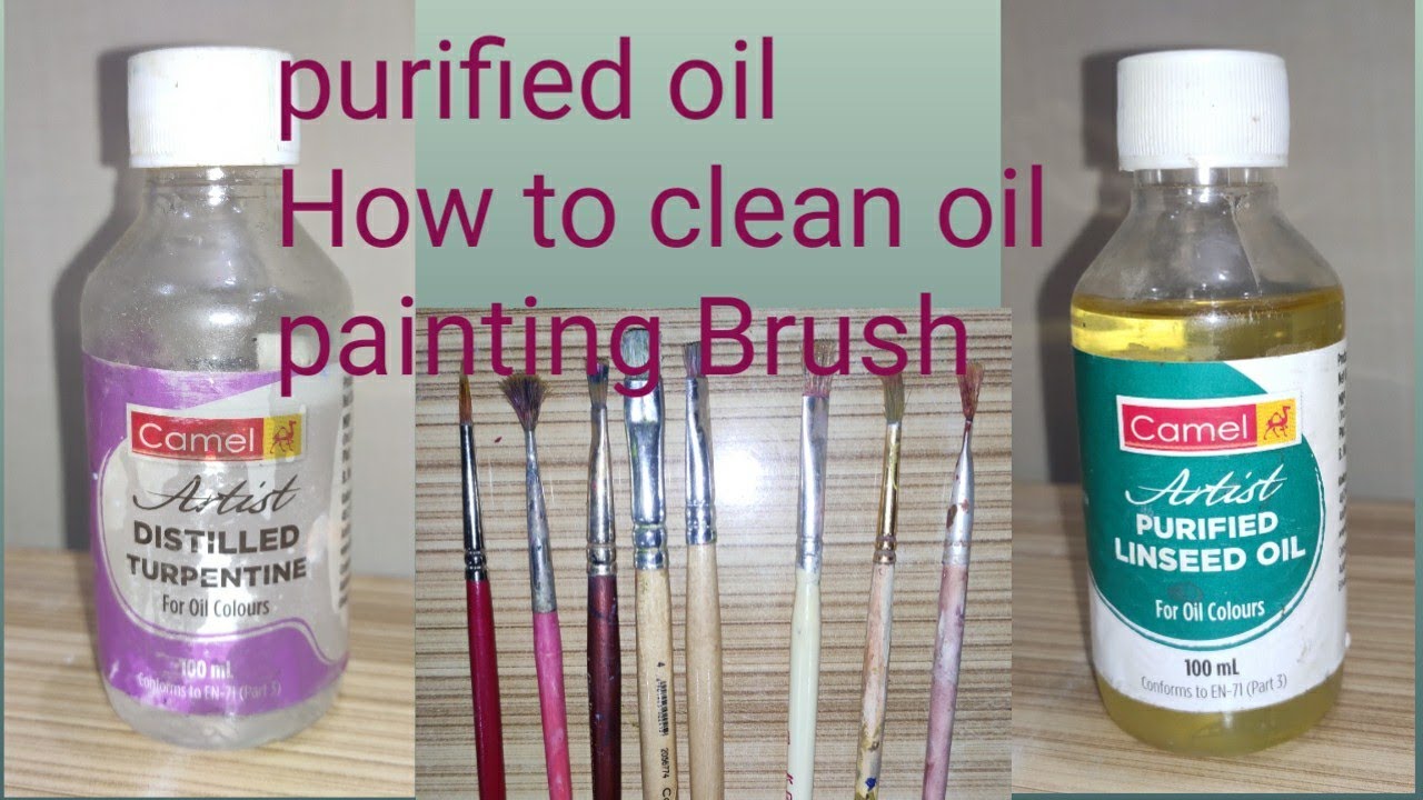 How to clean oil painting Brush - YouTube