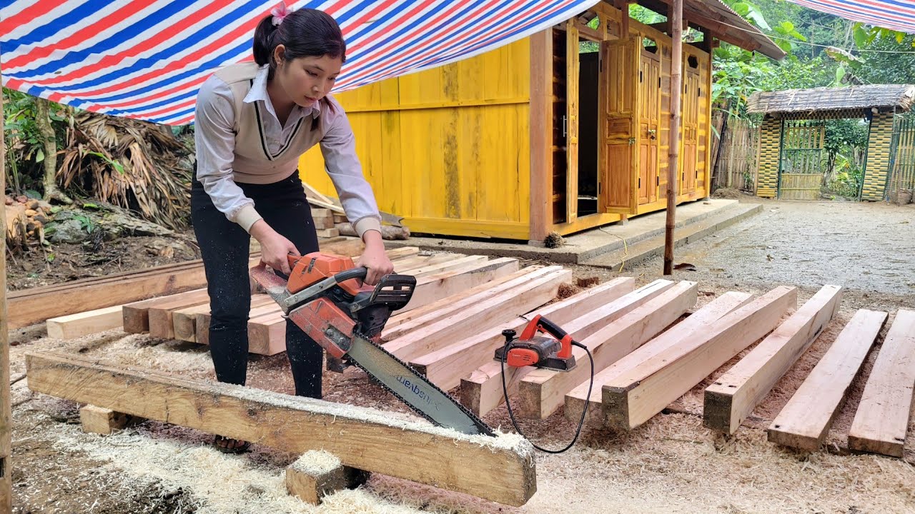 The process of preparing wood to build a new and sturdy kitchen - YouTube