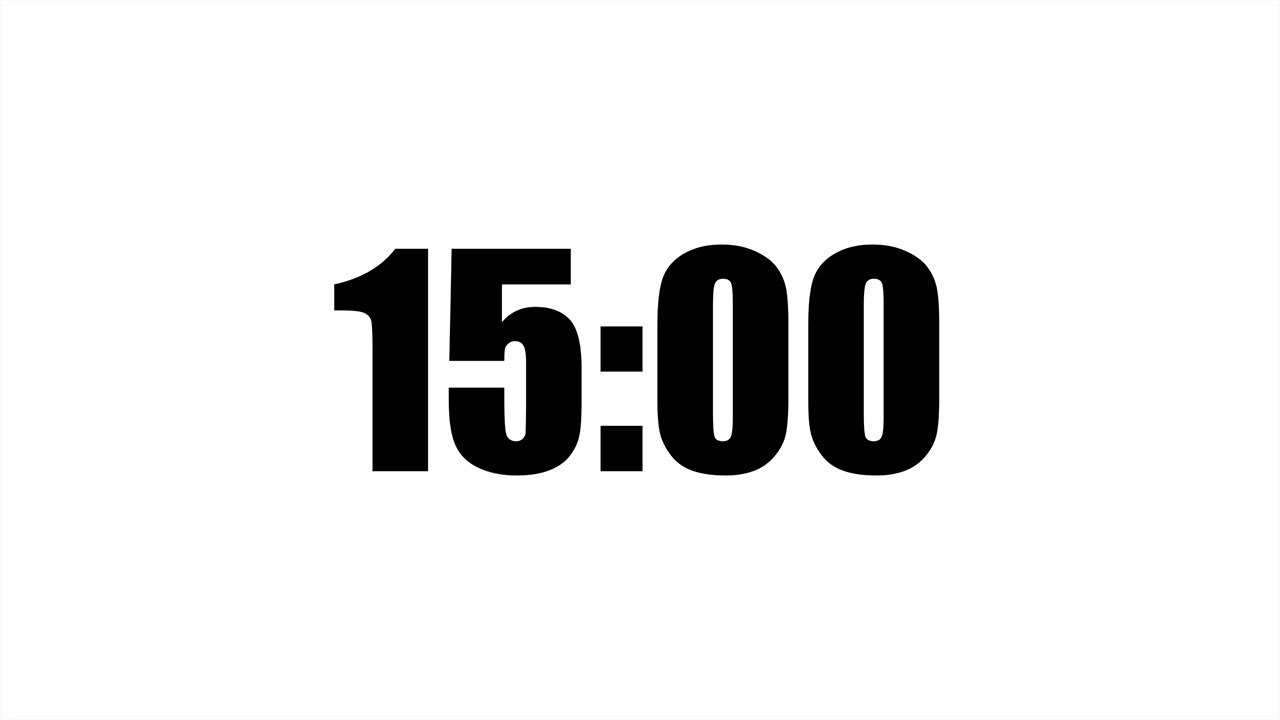 15 Minute Timer – Minimal, No Sound (White Background) - YouTube
