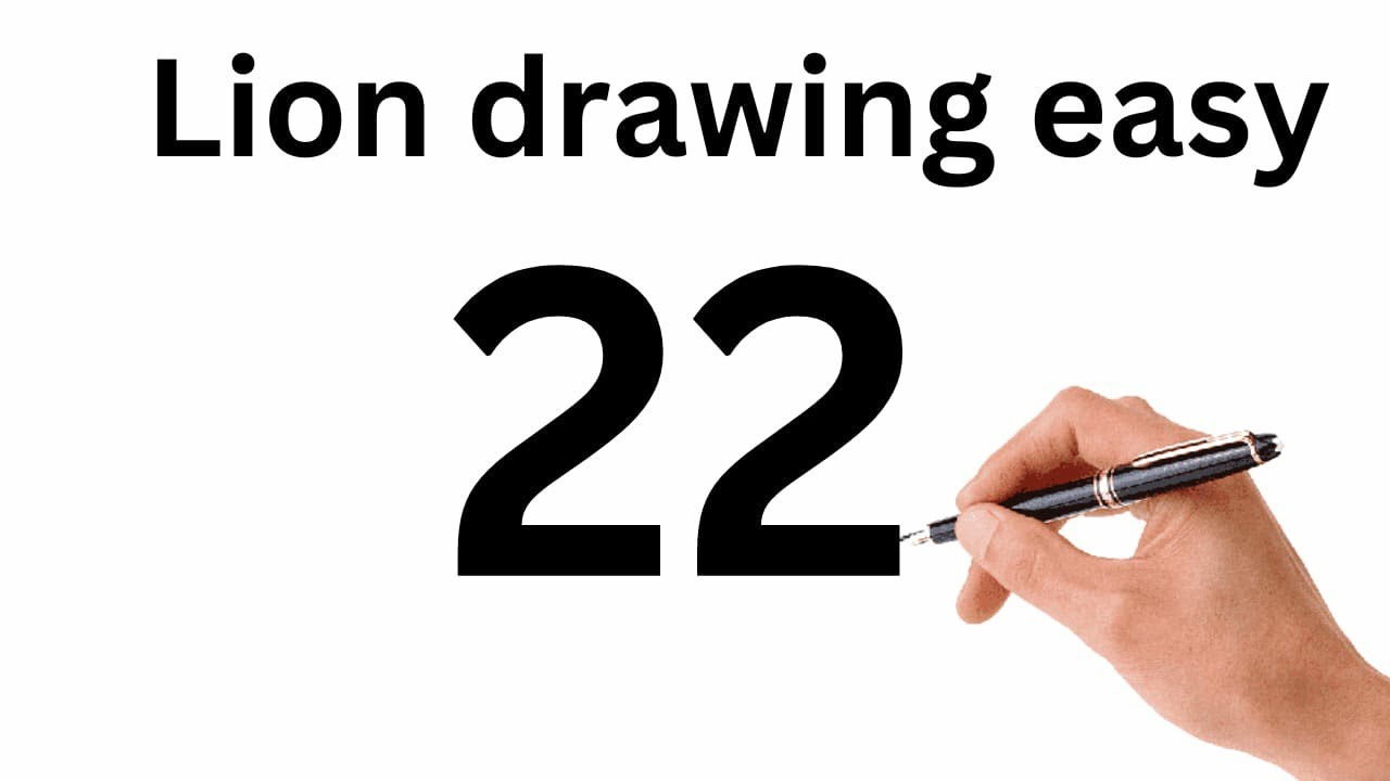How to draw lion letter 22 || lion drawing easy letter 22 || easy ...
