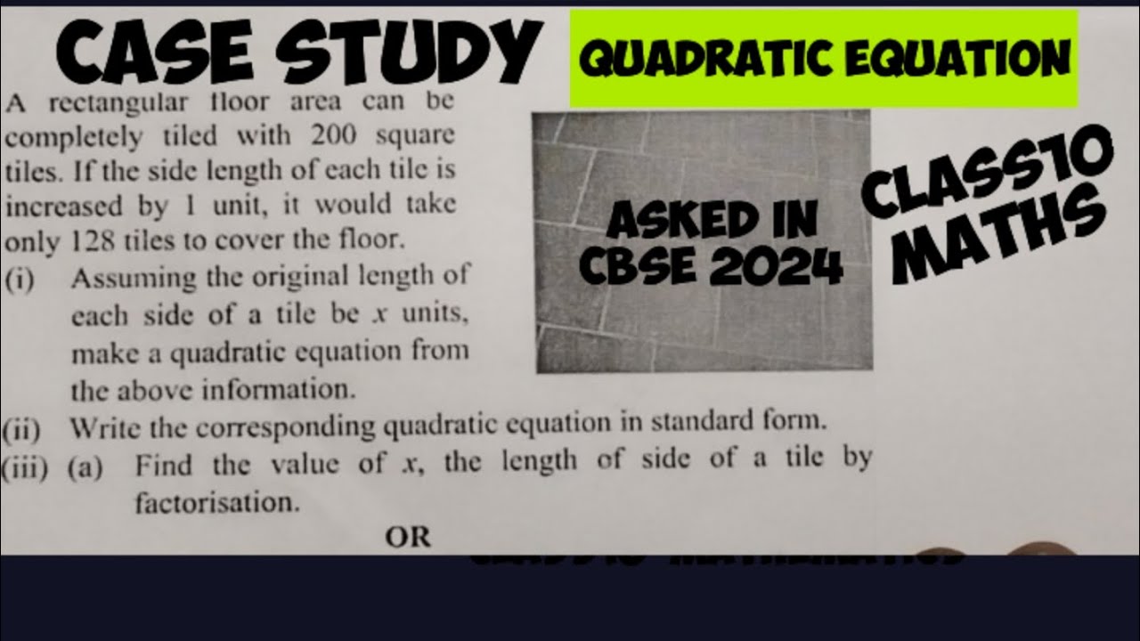 Case study Question Quadratic equation class 10| maths chapter 4 ...