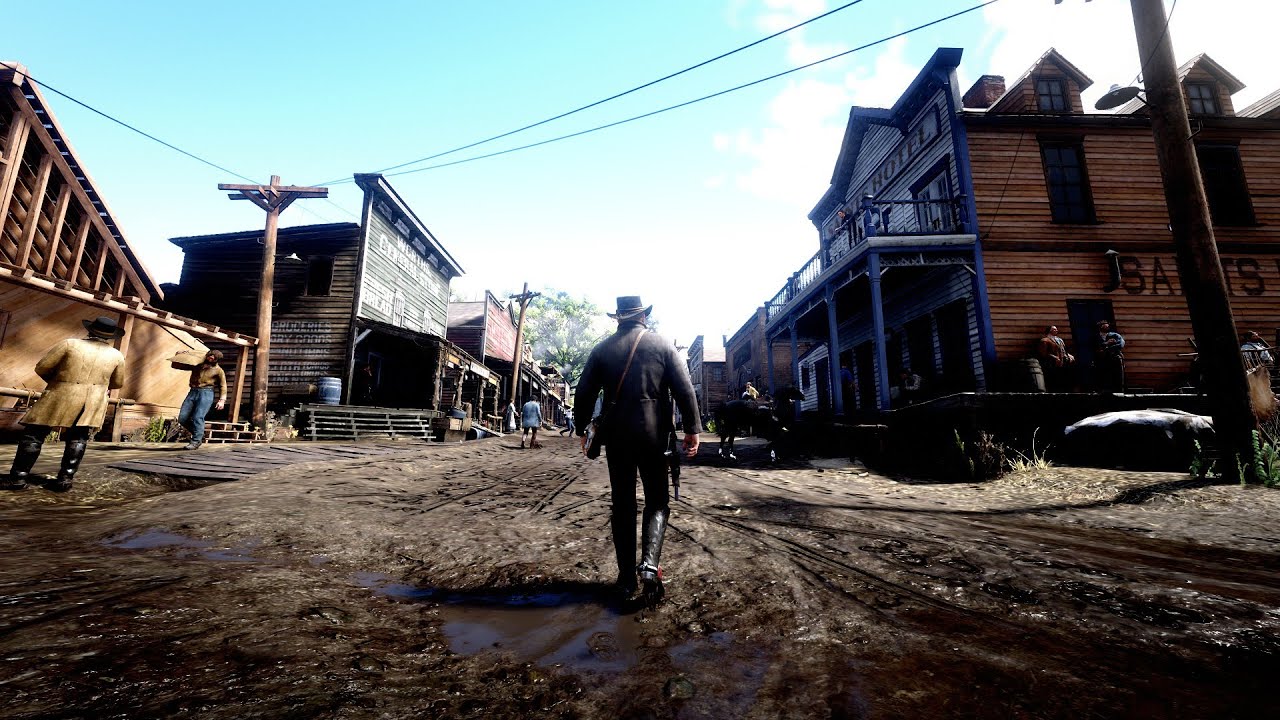 Arthur Morgan Walks Around Valentine for 1 Hour | Gaming ASMR | Red ...