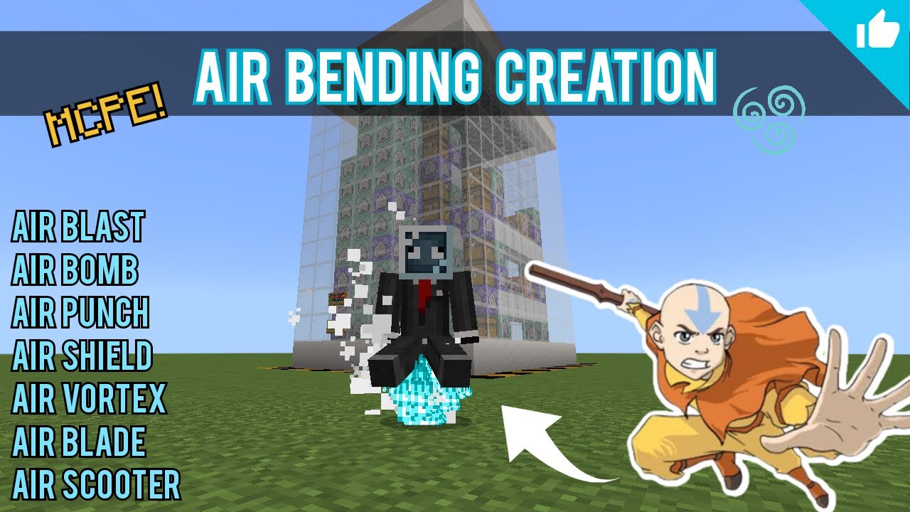 Aang's "AirBending" Abilities | CommandBlock Creation | MCPE - YouTube