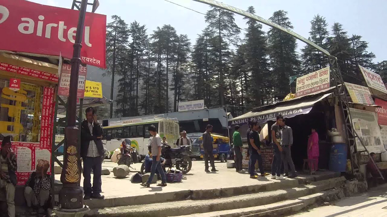 Manali mall road & bus station - YouTube