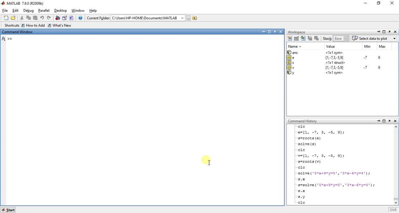 Calculus using MATLAB 9 - solving system equations - YouTube