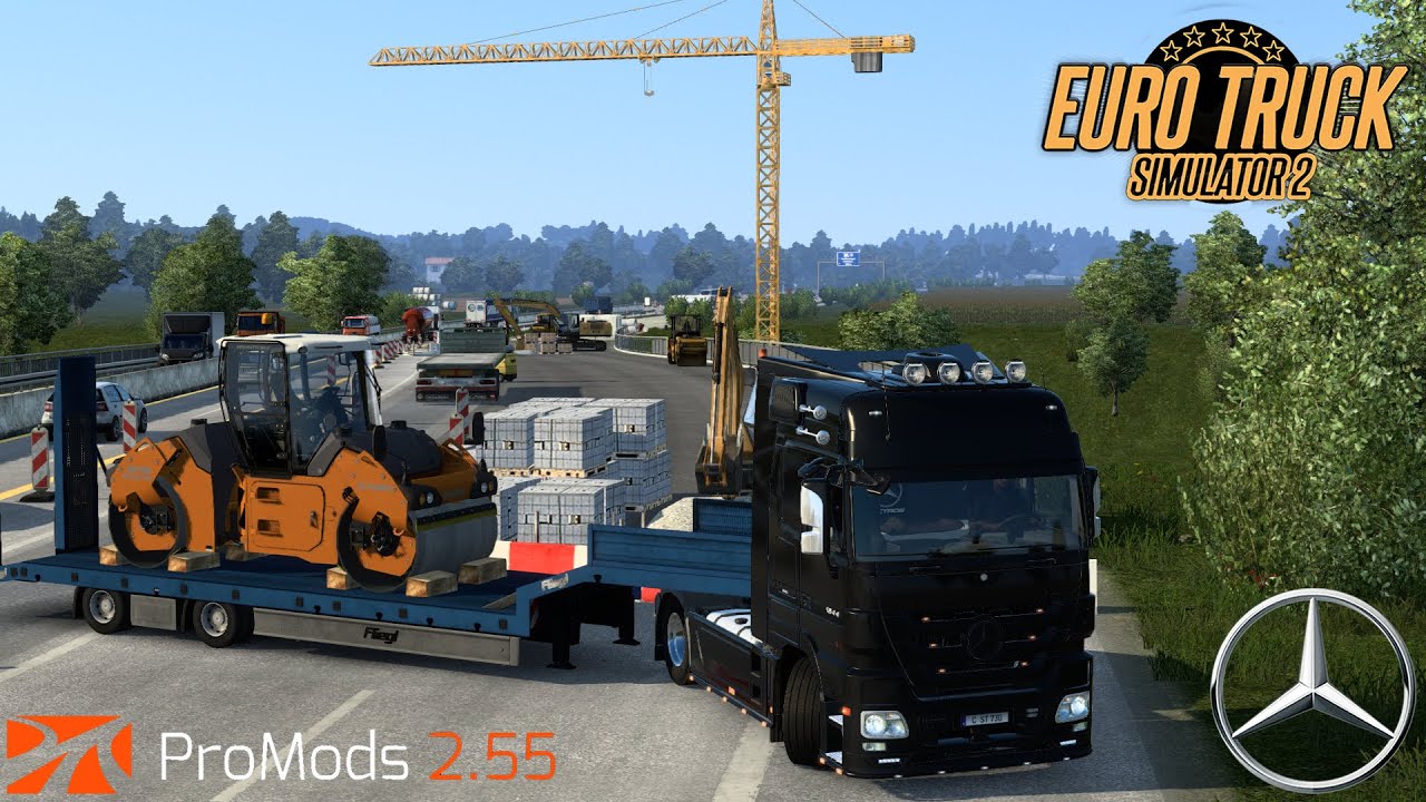 Delivering to a construction site! | ETS2 1.40 | ProMods 2.55 | MB ...