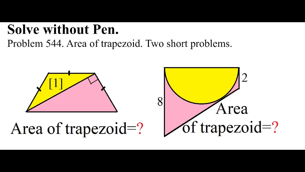 544. Area of trapezoid. Two short problems. - YouTube