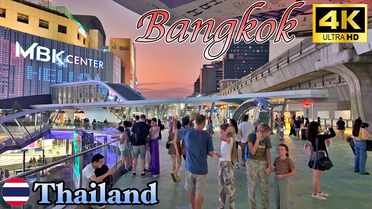 Evening walk around Siam Station, Bangkok's bustling downtown area ...