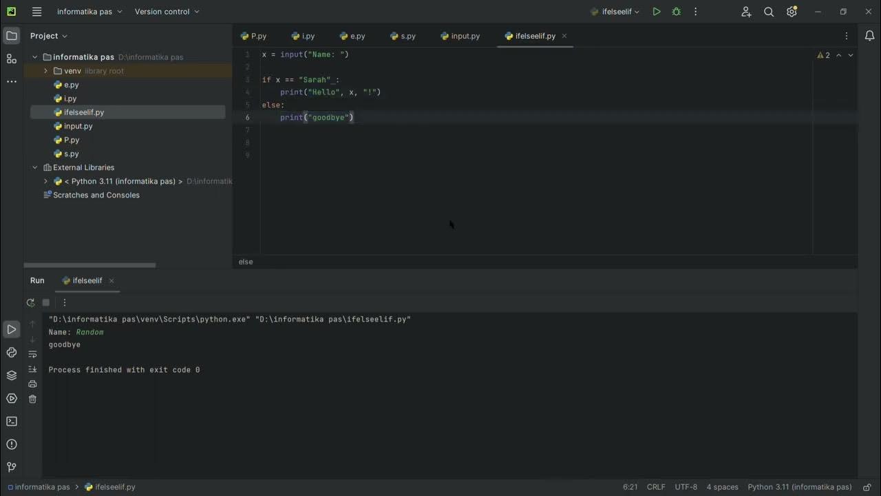 Tutorial Python (If/Else/Elif) Bersama Ye Jin - YouTube