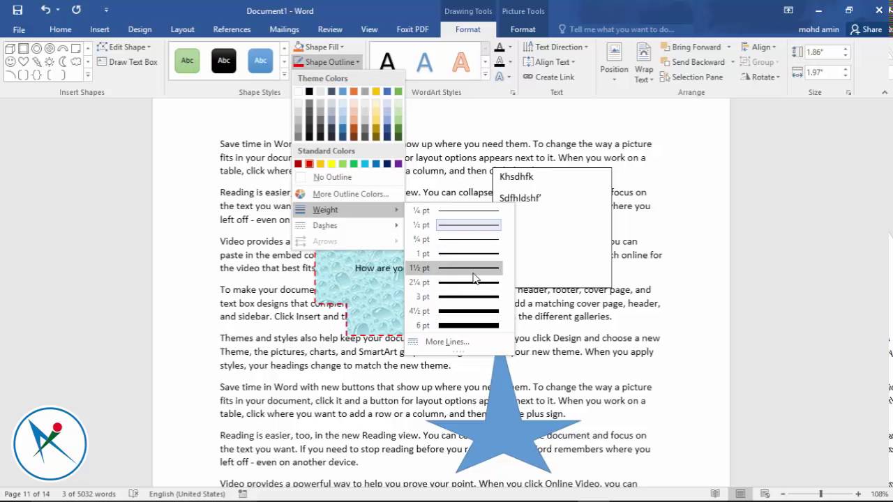 8. Microsoft Word 2016: Working with Shape. Dari/ Hazaragi (آموزش ورد ...