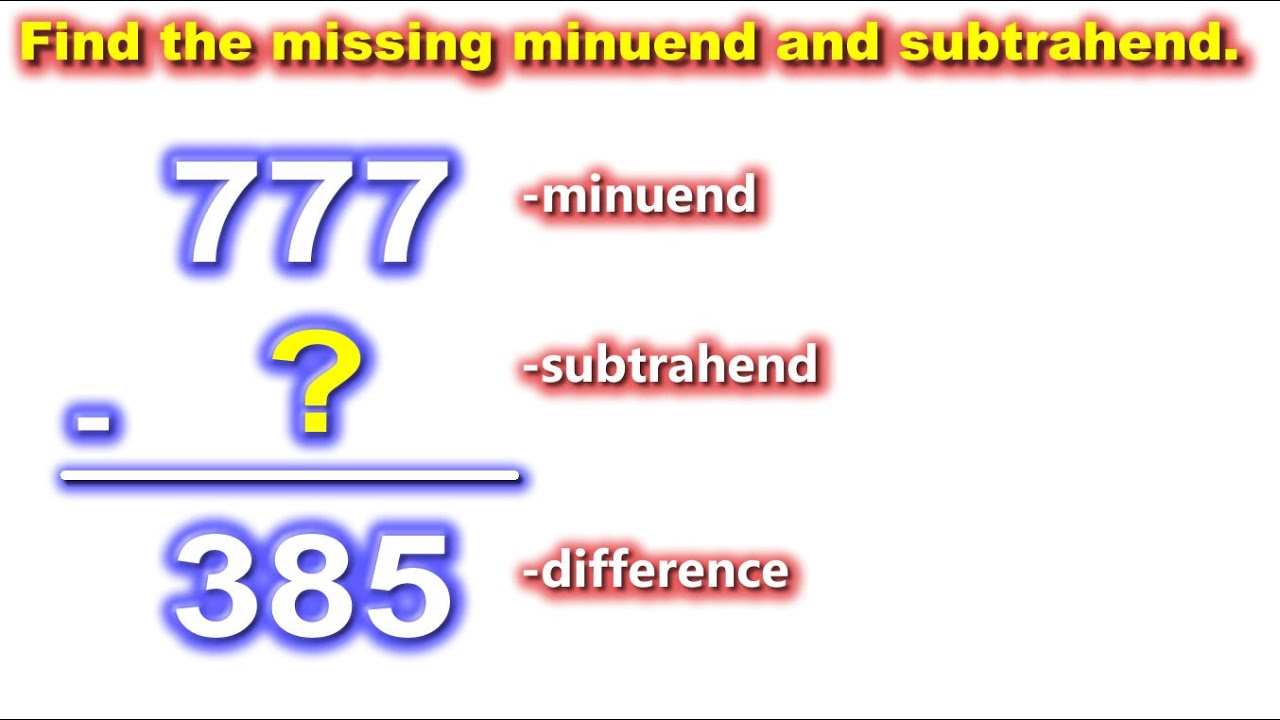 SUBTRACTION TERMS 3 Digit Numbers YouTube subtraction-terms-3-digit-numbers-youtube