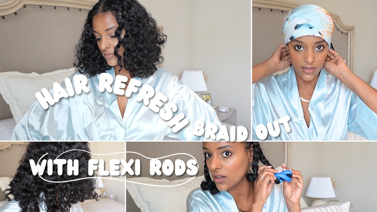 Hair Refresh:Fluffy Soft Juicy Thick Braid Out Flexi Rods On Curly Hair ...