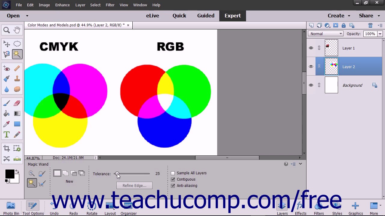 Photoshop Elements 15 Tutorial The Magic Wand Tool Adobe Training - YouTube