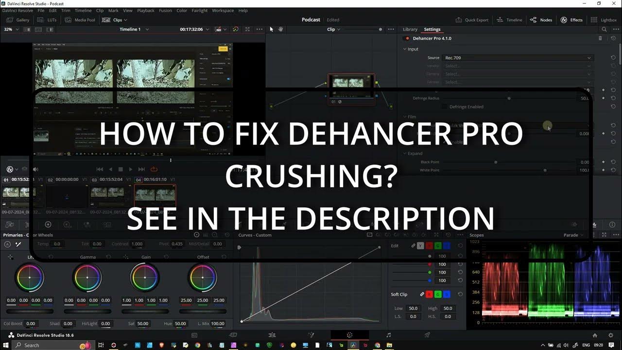 SOLUTION DEHANCER PLUG IN PRO IN DAVINCI RESOLVE CRASHING - GLITCH FREEZE - HOW TO FIX - YouTube