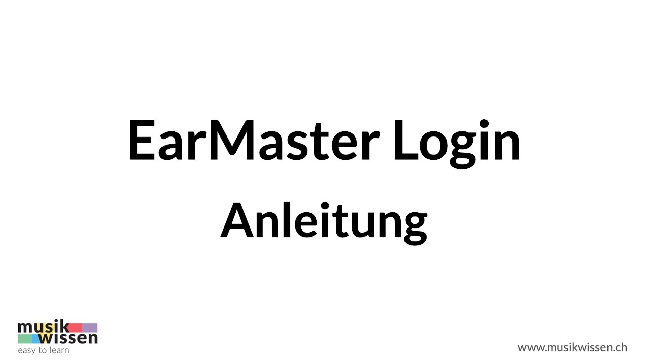 EarMaster Login – Video-Anleitung - YouTube