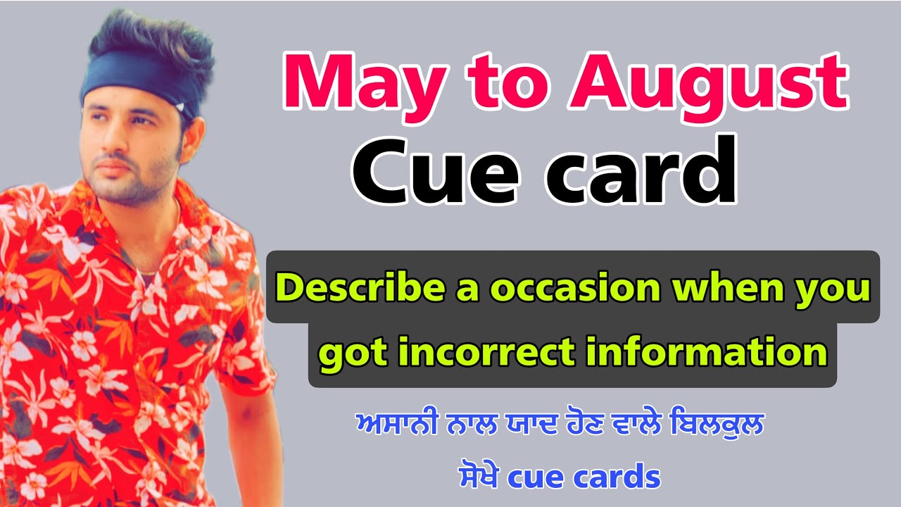 Describe an occasion when you got incorrect information || Pdf ...