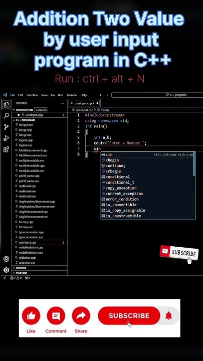 Program of Sum 2 Numbers in C++ | #shorts #youtube #ytshorts #trending #youtubeshorts #music ...