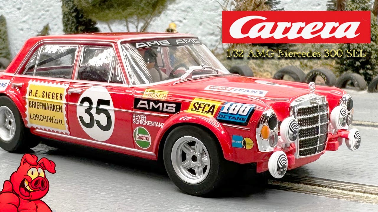 1/32 Carrera AMG Mercedes 300 SEL - "Red Pig" - YouTube