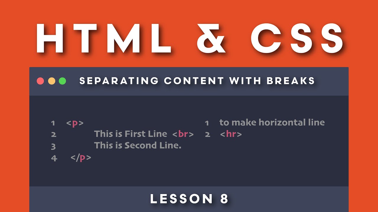 Separating Content With Break Html And Css Basics In Tamil Lesson 8 0812