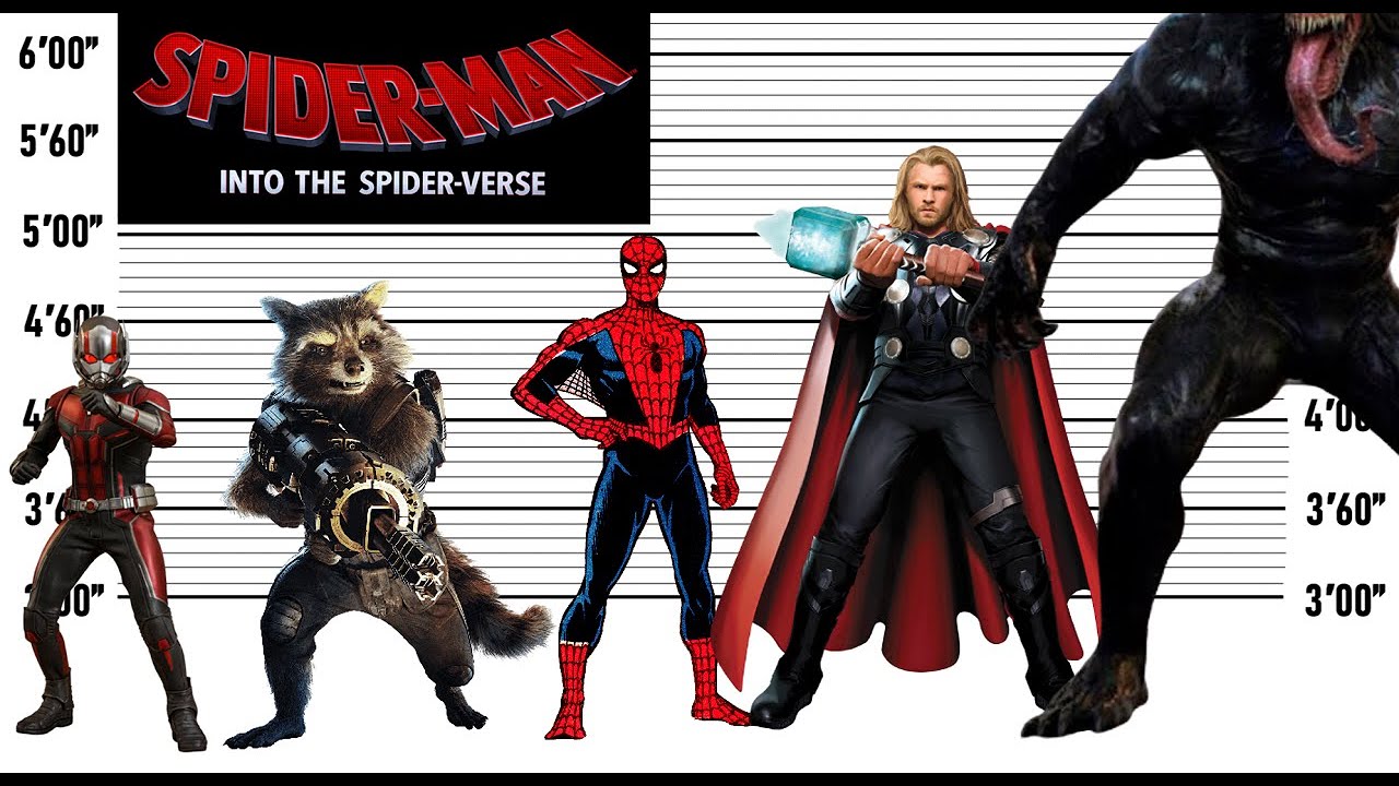 Spider Verse Size Comparison! The Biggest Characters Spider Verse ...