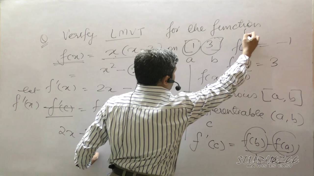 Class 12 Maths CBSE Lagrange's Mean Value Theorem 02 - YouTube
