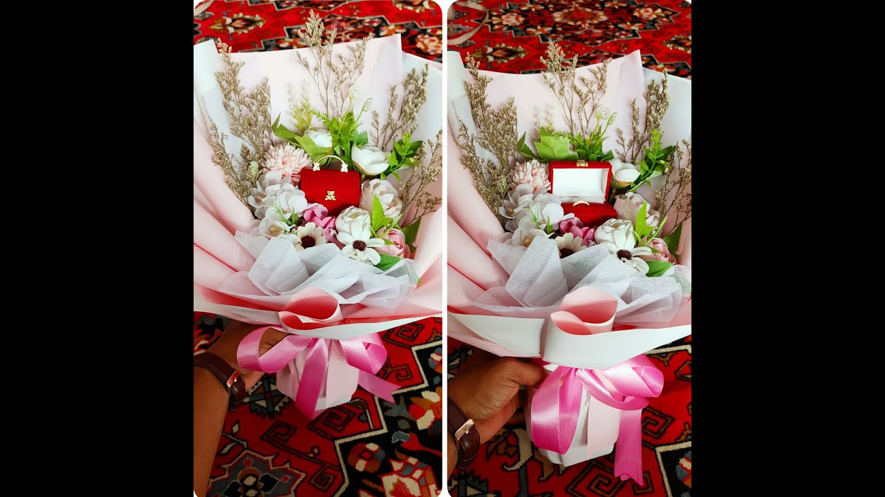 Buket Bunga Lamaran | Tutorial membuat buket Lamaran | diy Ring box ...