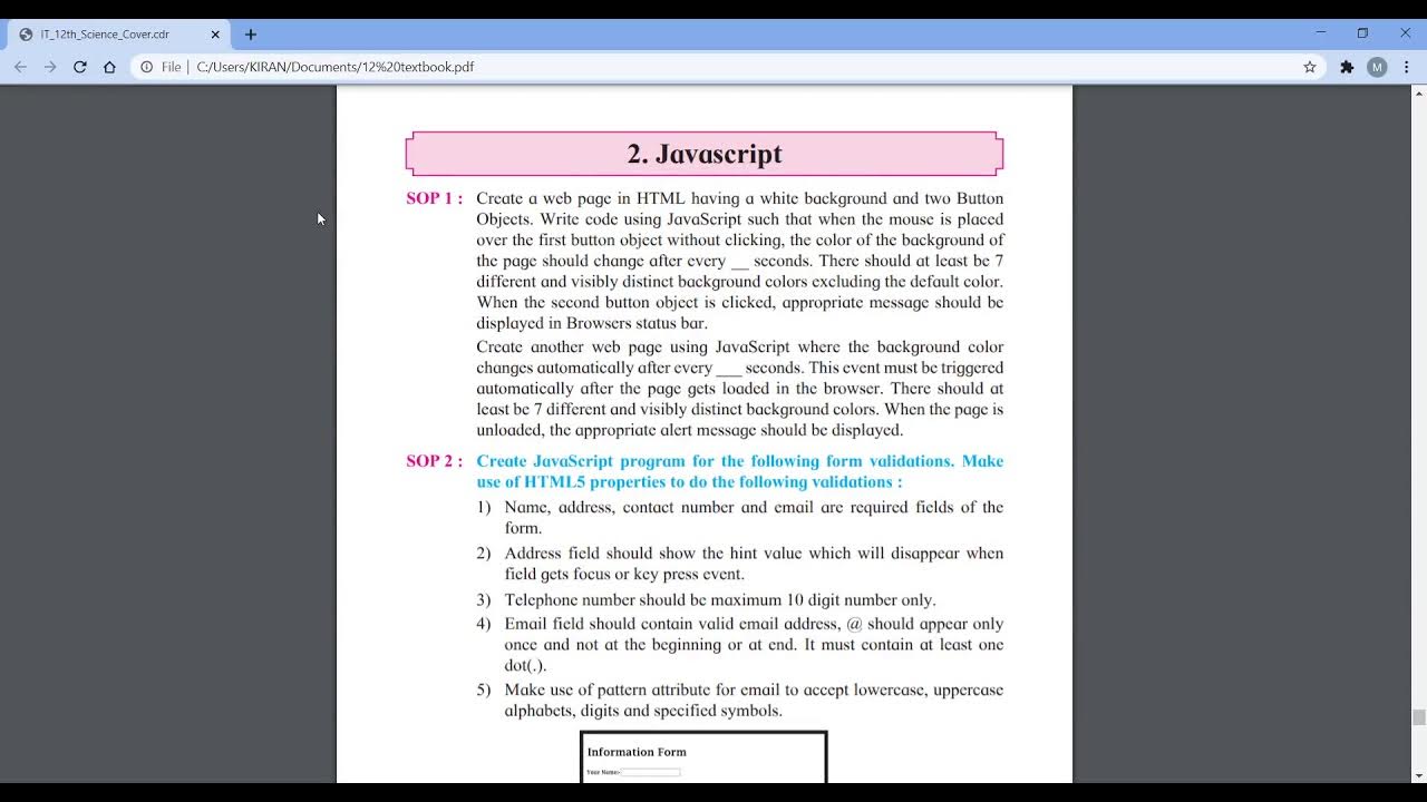 HSC science Information Technology SOP 1 - Advanced JavaScript - YouTube