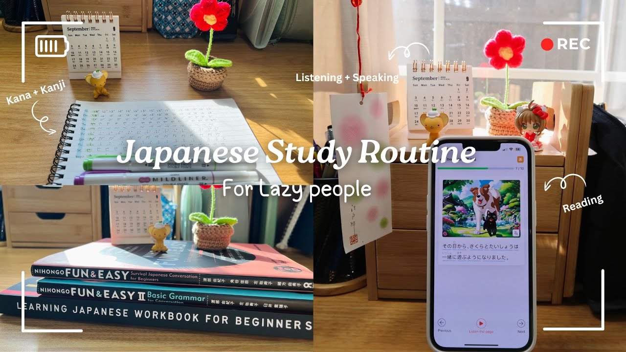 How to study Japanese I Lazy 1 hr study routine + Tips - YouTube