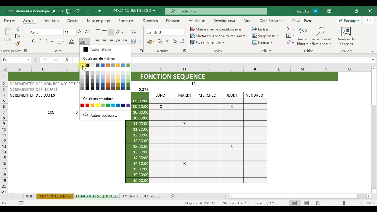 La fonction SEQUENCE l'art d'incrémenter sur Excel - YouTube