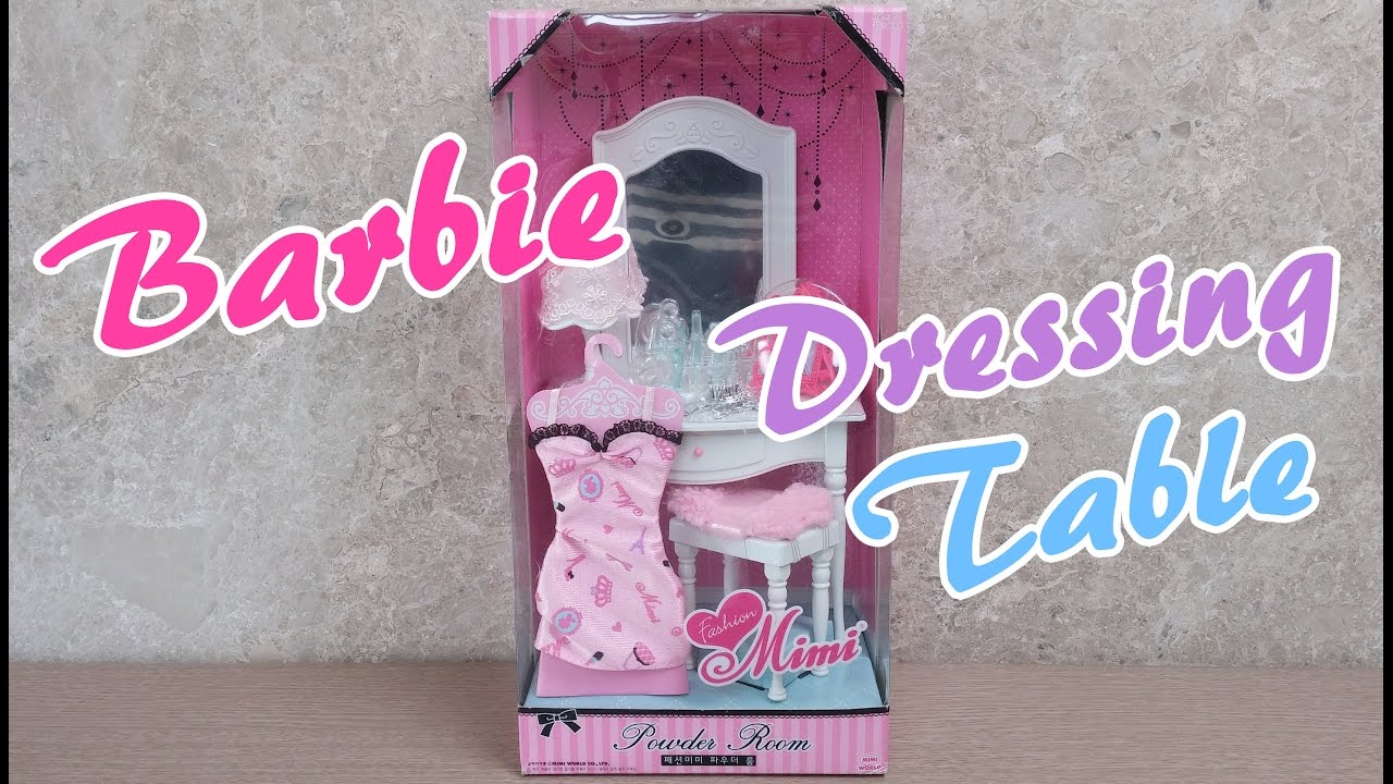 Barbie Vanity Dressing Tableバービー化粧テーブルMesa de maquillaje de Barbie ...