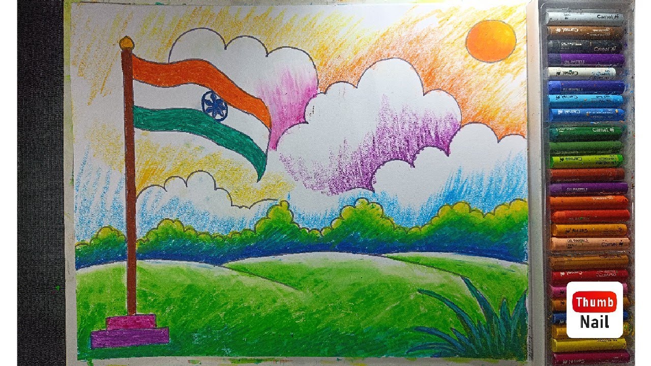 Independence Day Masterpiece: Drawing a Patriotic Scenery ️🇮🇳 ️ - YouTube