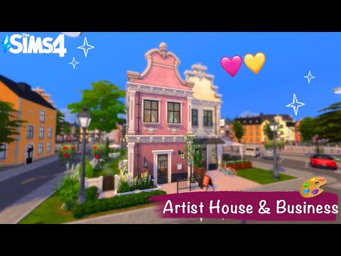Artist House & Business 🩷💛🎨 || The Sims 4: Speed Build || No CC || Renovation