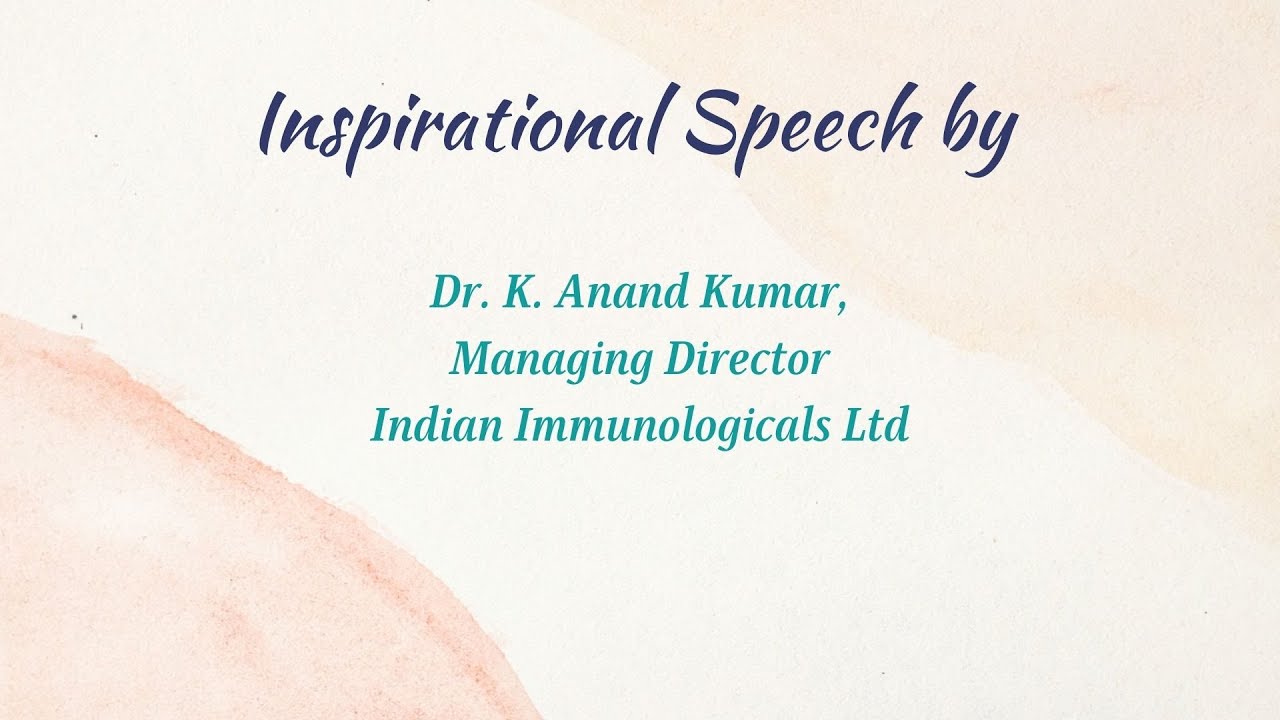 Inspirational Speech by Dr. K. Anand Kumar, Managing Director, Indian ...