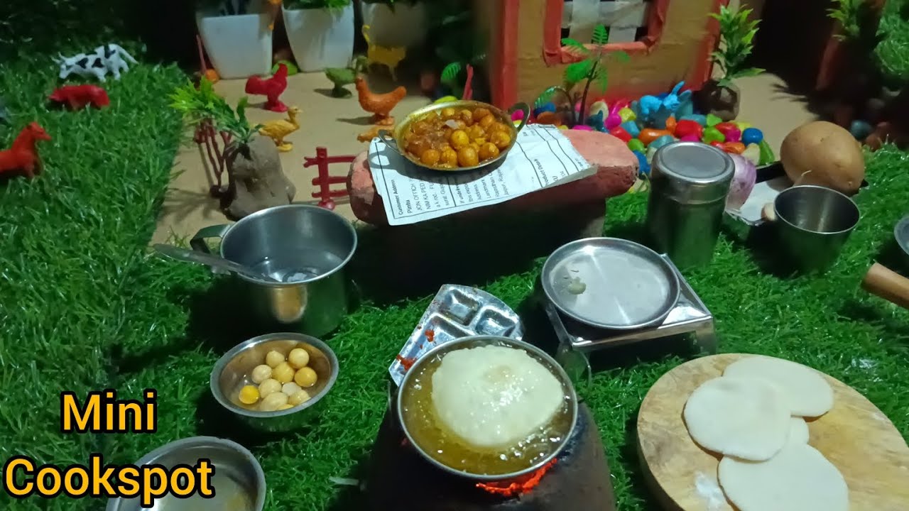 Miniature Ghugni Luchi recipe 😋 😋 / ঘুগনি লুচি রেসিপি / Miniature ...
