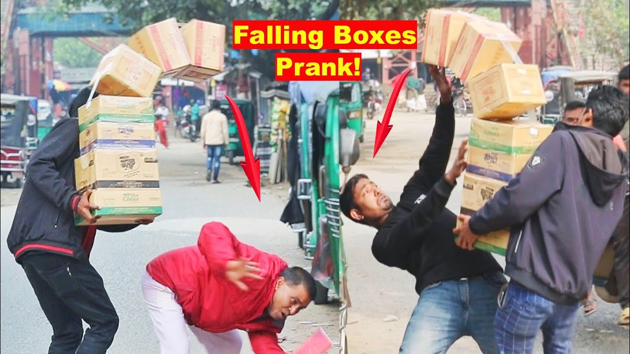 Falling Boxes Prank | Empty Box Dropping Prank On Public - Craziest ...