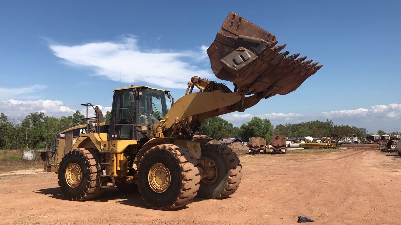 1997 Caterpillar 980G Articulated Wheel Loader with Bucket - YouTube