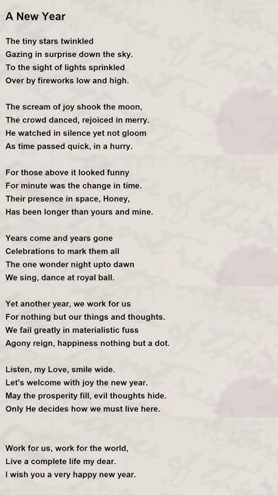 New years poem - YouTube
