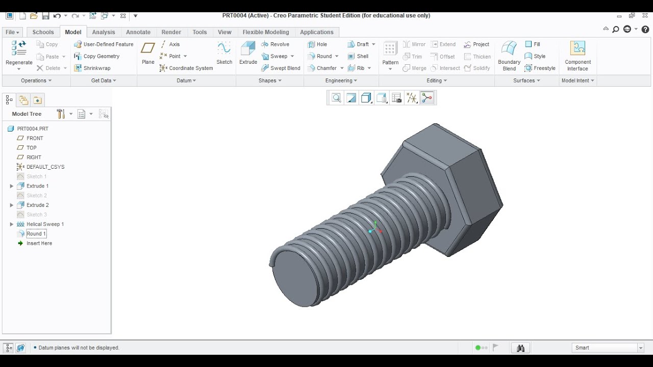 How to draw " BOLD " in 3D using creo #basic creo parts #creo ...