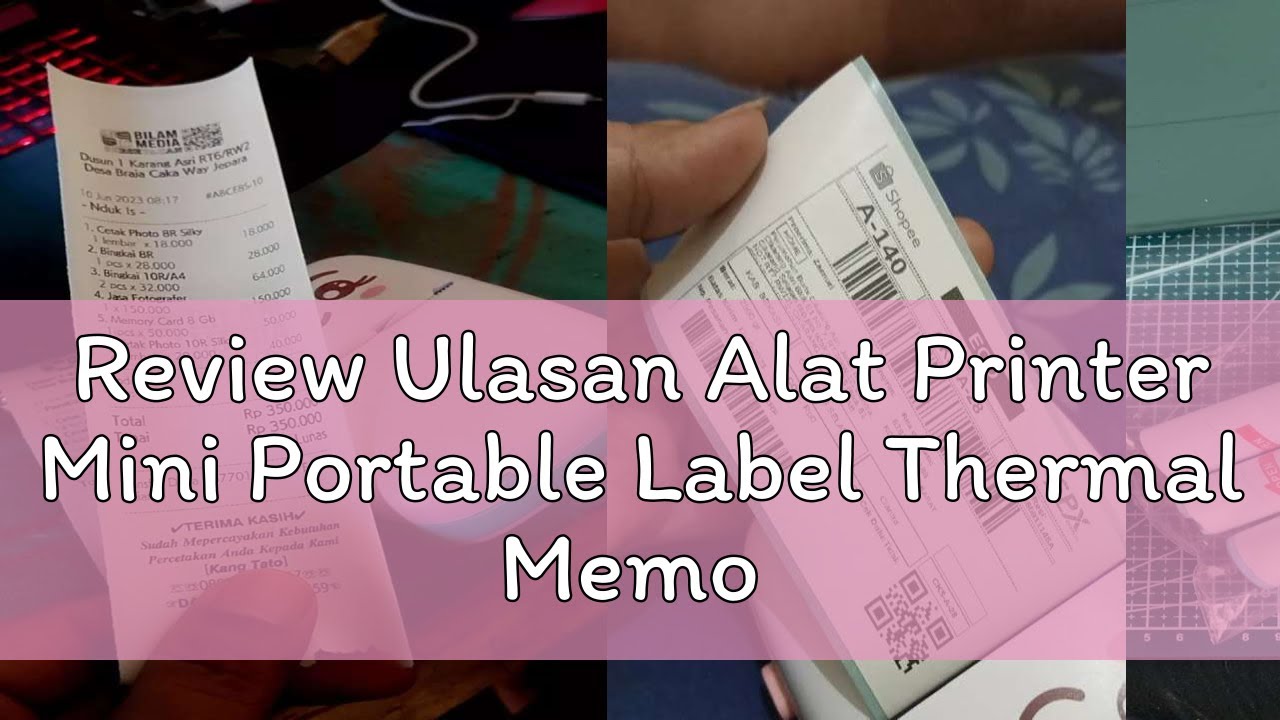 Review Ulasan Alat Printer Mini Portable Label Thermal Memo Receipt ...
