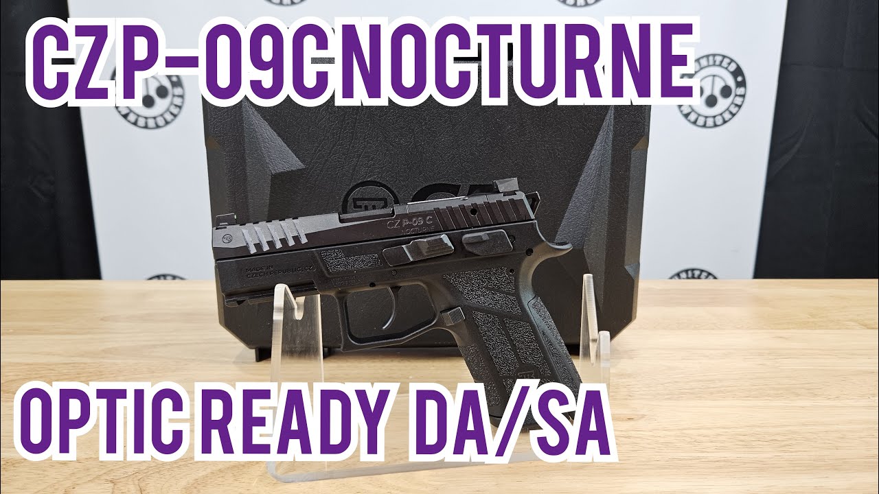 The CZ P09c Nocturne, Optic ready DA/SA Compact Handgun - YouTube