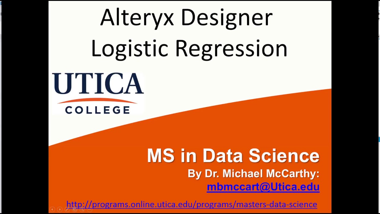 Alteryx Designer Logistic Regression How To - YouTube