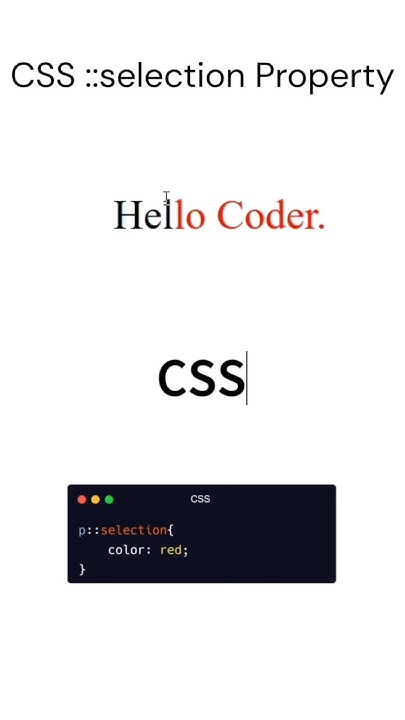 Selection property of CSS #webdesign #css - YouTube