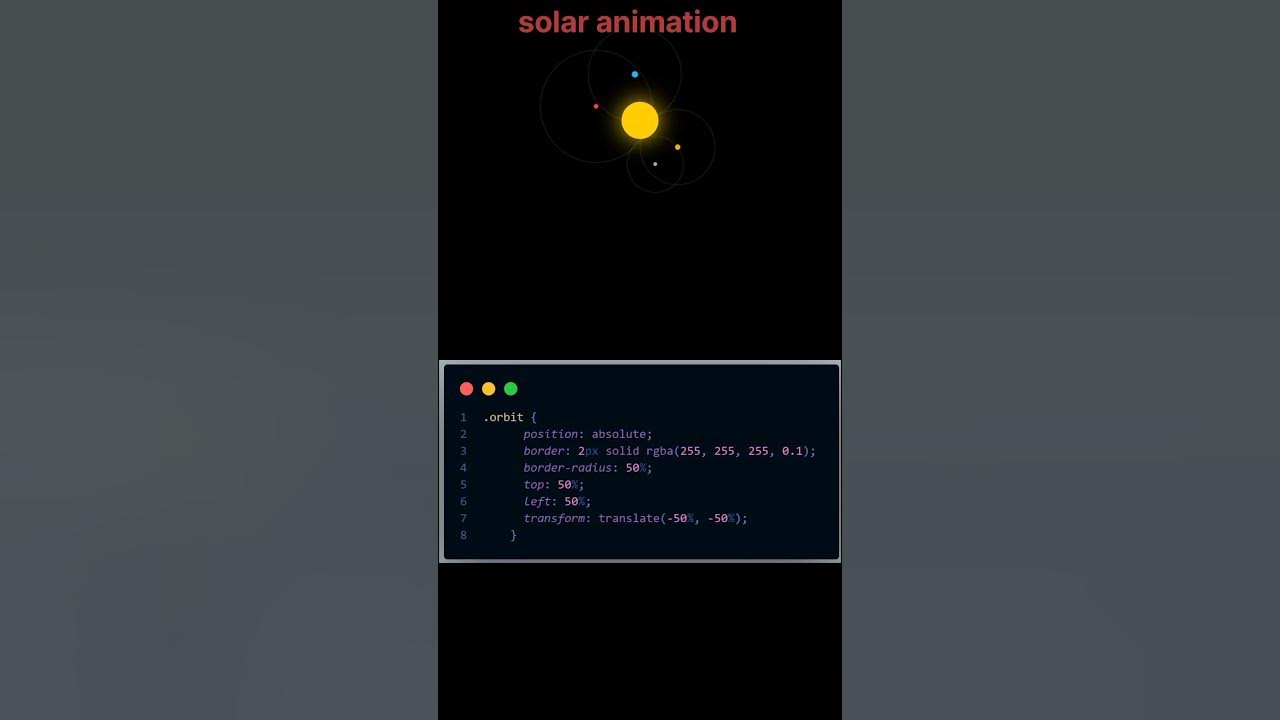 solar animation#coding #codes #codingshorts #shorts#viralshorts - YouTube