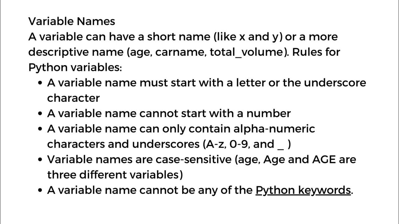 Legal variable names in Python - YouTube