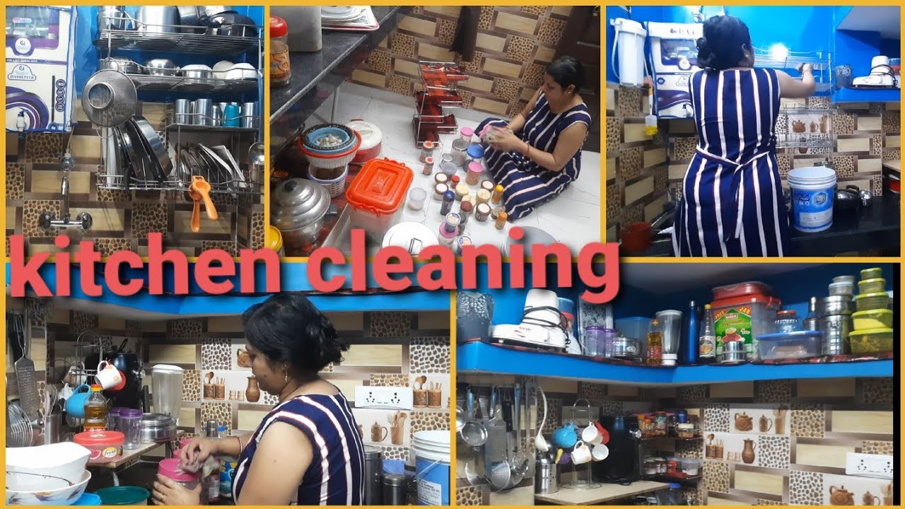 Indian Kitchen cleaning // deep cleaning kitchen// house wife Alpna ...