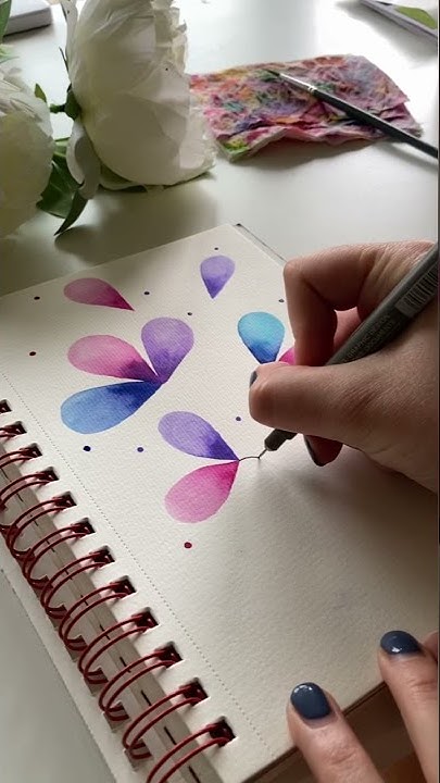 Easy beginner art tutorials: watercolour and line drawing translucent ...