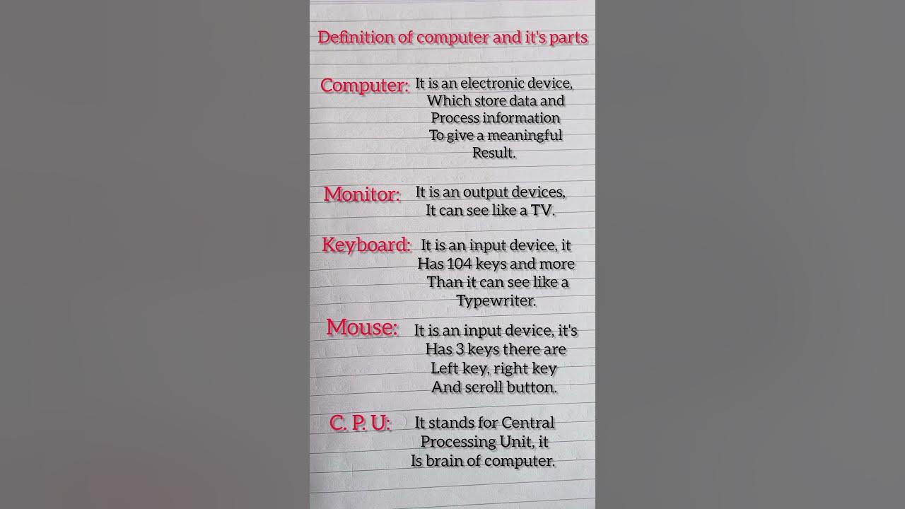 Parts of a Computer||Computer parts Explanation||Computer|| - YouTube