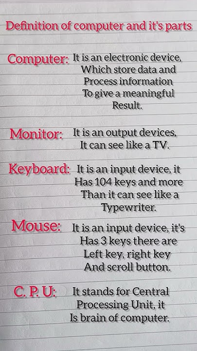 Parts of a Computer||Computer parts Explanation||Computer|| - YouTube