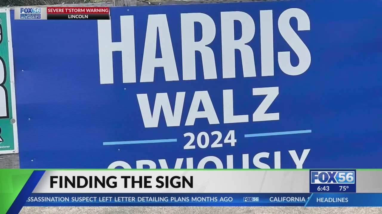 Jessamine County Democratic party on the lookout for a lost sign - YouTube